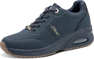 s.Oliver Damen Sneaker flach Sportlich Low Top, Blau (Navy), 39 EU