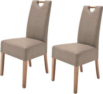Roomscape home24 Polsterstuhl Alessia II 2er-Set 47 x 99 x 59cm Braun/Taupe/Eiche