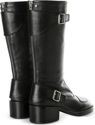 Ann Demeulemeester Calf Leather Buckle-Strap Boots - Black
