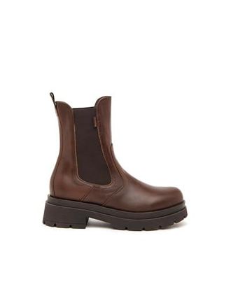 Nero Giardini I411941D Bottines Chelsea Femme en Cuir - Marron Fonc&eacute; 37 EU