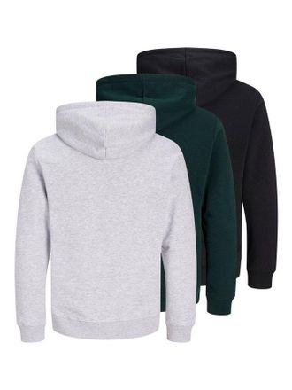Jack & Jones Kapuzensweatshirt JJAERO SWEAT HOOD 3PK MP (Packung, 3-tlg) Materialmix, regular fit