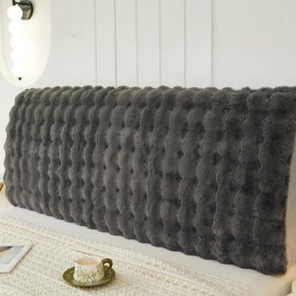 Generic Flauschiger Kaninchenfellbezug Bettkopfteil Bezug f&uuml;r Queen und King komplett aus Pl&uuml;sch staubdicht elastisch Kopfteil Bezug dehnbar gepolstert Schutz