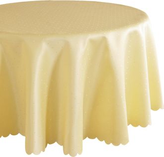 Matches 21 Tischdecke 160 x 220 cm oval für Küche & Esstisch in Gelb - Waschbares Landhaus Tischtuch