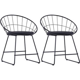 vidaXL Vidaxl - Ensemble de 2 chaises de restauration avec une session similaire disponible en diff&eacute;rentes couleurs Couleur : noir