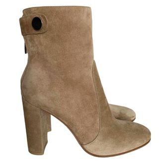 Gianvito Rossi Beige Suede Ankle Boots Size 40.5