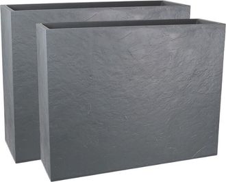 Eda Jardini&egrave;re rectangulaire volcania apparence pierre 63l-lot de 2