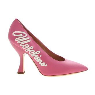 Moschino Rosa Leder Logo Spitze Pumps - - Shoes - Damen - Rosa - 36 EU