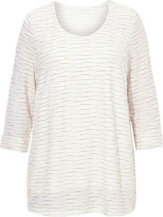 Ulla Popken T-Shirt Shirt Glitter A-Linie Rundhals 3/4-Arm