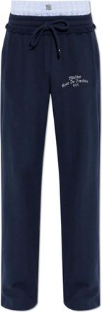 Misbhv Misbhv, Homme, Pantalons, Bleu, Taille: XL Pantalon en maille gaufr&eacute;e