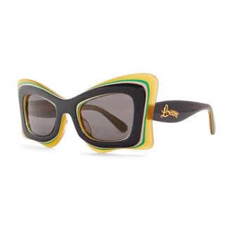 Loewe Femme, Accessoires, Multicolore, Taille: 50 MM Lunettes de soleil papillon multicolores avec verres gris foncé