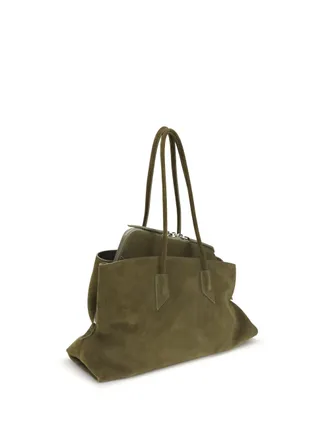 The Attico Womens Shoulder Bag La Passeggiata Khaki Calf Leather