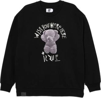 Izzue sweat en coton à imprimé graphique - Noir