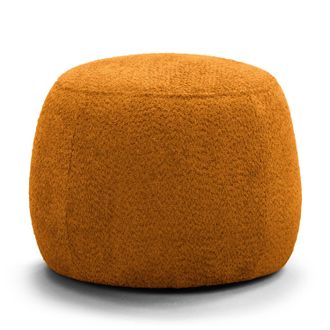 Studio Copenhagen home24 Polsterhocker LOVELOCK 59 x 45 x 59cm Gelb/Senfgelb Boucl&eacute; Stoff Cady: Senfgelb