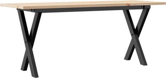 Generic Esstisch mit Naturholzplatte und Schwarzem Metallrahmen, Quadratischer K&uuml;chentisch Im Industriestil, Anwendbar f&uuml;r Kleine R&auml;ume, Fr&uuml;hst&uuml;cksecken und E