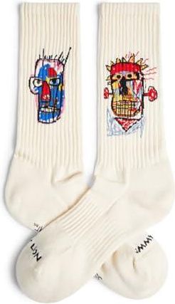 Jimmy Lion Athletic Basquiat Heads 1982 Crew Socks EU 36-40