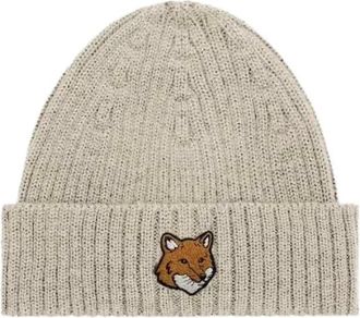Maison Kitsun&eacute; unisex, Accessoires, Beige, Taille: ONE Size Fox Head Beanie