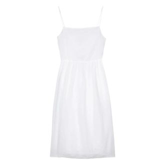 Tommy Hilfiger Robe mi-longue en lin - Femme - Robes - Blanc - Taille: 38 FR