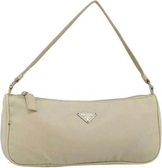 Prada Pre-owned Sac bandouli&egrave;re en nylon - Femme - Pre-owned - Beige - Taille: ONE Size