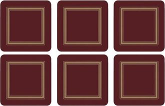 Portmeirion Pimpernel Klassische Burgunder-Untersetzer - 6er-Set (rot)