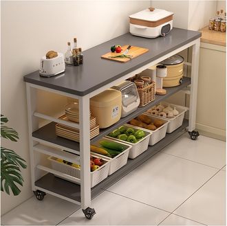 Generic K&uuml;cheninsel mit Stauraum, Buffetschr&auml;nke, Sideboard, offenes Regal mit Lenkrollen, K&uuml;chenarbeitstisch, for Restaurant, Gesch&auml;ft, Lager, Zuhause, K&uuml;che