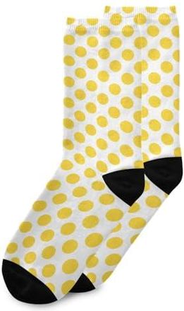 Generic Chaussettes, Motif &Agrave; Pois Jaunes &Agrave; Pois Chaussettes De Sport Classiques Socks Antid&eacute;rapante Hommes Socquettes Pour Marche Basketball Handball 40cm