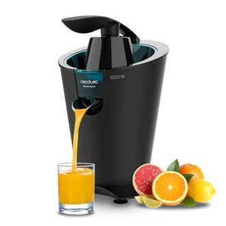 Cecotec Presse Agrume Electrique EssentialVita PowerFresh 1000 Black. Presse-Agrumes Électrique 1000 W Avec Bras Levier, Une unité Soft Tocuh, Deux Cônes Démo
