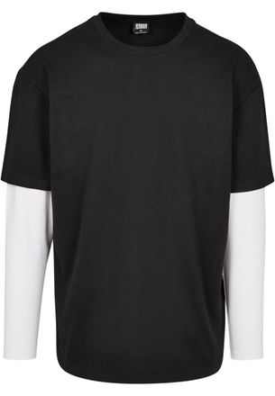 Urban Classics Herren Oversized Shaped Double Layer LS Tee T-Shirt, per Pack Mehrfarbig (Black/White 00826), XX-Large (Herstellergr&ouml;&szlig;e: XXL)