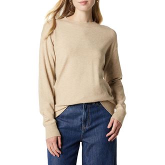 The Drop Damen Lulu Essential Crewneck Sweater, Taupe Heather, L