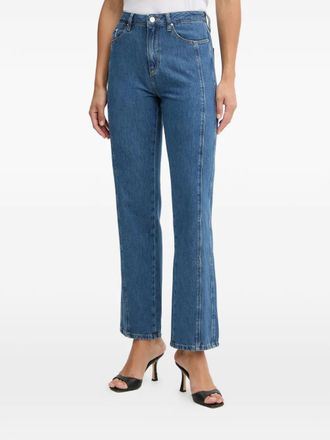 Karl Lagerfeld Five-Pocket-Jeans mit Logo-Patch - Blau