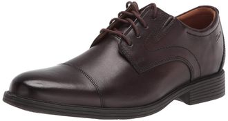 Clarks Herren Whiddon Plain Oxford-Schuh, Dunkelbraunes Leder, 47 EU