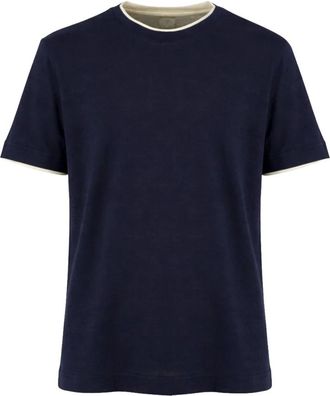 Eleventy Homme, Tops, Bleu, Taille: XL T-shirt &agrave; manches courtes