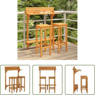 vidaXL vidaXL Akazienholz - 3-tlg. Balkon-Bar-Set Massivholz Akazie