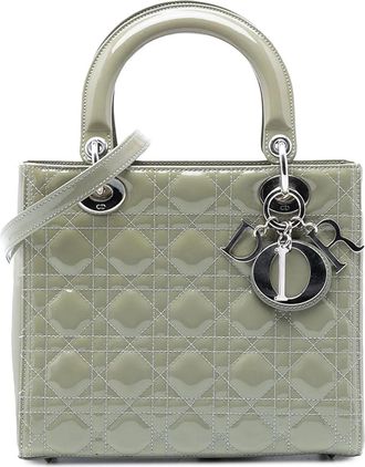Dior Hobo Bags - Medium Patent Cannage Lady Dior - Gr. unisize - in Gr&uuml;n - f&uuml;r Damen