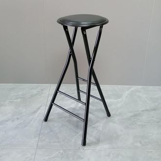 Generic Tragbarer Klapphocker mit gepolstertem Sitz zum Angeln, Wandern, G&auml;rtnern, Grillen, 61/71 cm (24/28 Zoll) Tresenh&ouml;he, Schwarz