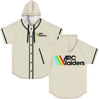 Generic Arc Raiders 2025 Merch T-shirt de baseball à capuche et manches courtes unisexe col rond, beige, XXL