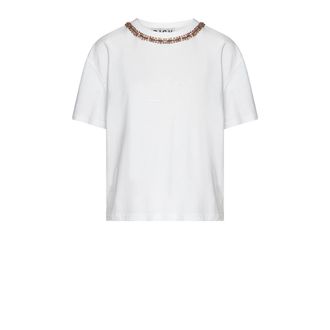 John Richmond T-Shirt mit verziertem Rundhalsausschnitt - - Tops - Damen - Wei&szlig; - S