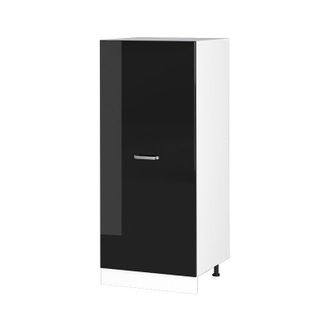 Vicco Armoire haute universelle R-Line, Noir Haute brillance, 60 cm avec &eacute;tag&egrave;res ouvertes, et porte