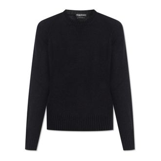 Tom Ford Cashmere-Pullover mit gesticktem Logo - - Knitwear - Herren - Schwarzk - L