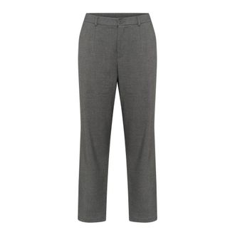 Kaffe Curve Dunkelgraue Melange Straight Hose - - Trousers - Damen - Grau - 5XL