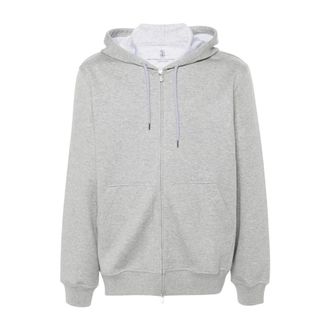 Brunello Cucinelli Zip-Through Hoodie - - Sweatshirts & Hoodies - Herren - Grau - S