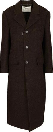 Dunst Femme, Manteaux, Brun, Taille: 40 FR Manteau en laine boucl&eacute;e 3 boutons 2 rang&eacute;es