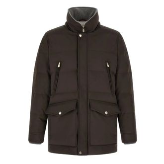 Brunello Cucinelli Parka en nylon bonded stretch - Homme - Manteaux - Brun - Taille: XL