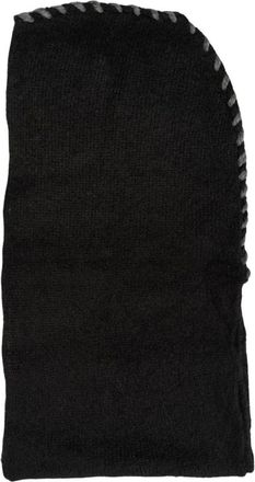 Thom Krom Homme, Accessoires, Noir, Taille: ONE Size Wool Knit Hood Scarf