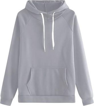 Generic Sweat &agrave; capuche pour femme - Confortable - D&eacute;contract&eacute; - Couleur unie - Basic - Manches longues - Tendance - Automne - Y2k - Loisirs - Sport - T-shirt