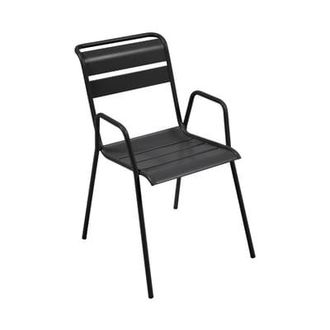 Fermob Fauteuil bridge empilable Monceau - Noir - Acier peint - Designer Studio Fermob