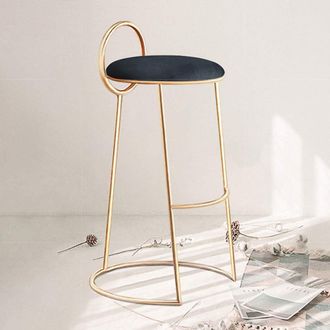 Generic Moderne drehbare Barhocker, industriell-Blaue runde K&uuml;chenst&uuml;hle, 75 cm hoch, mit Fu&szlig;st&uuml;tze, stilvolle ESS- und Barhocker f&uuml;r die Hausbar