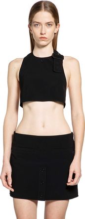 Courr&egrave;ges Double Buckle Crepe Bra