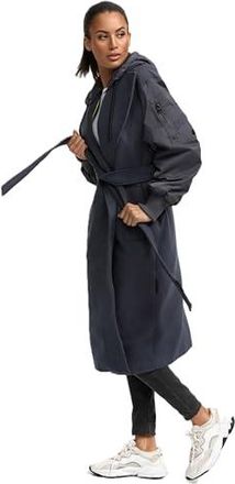 Marikoo Veste dhiver pour femme (XS-3XL) - Manteau enveloppant, bande de taille, capuche amovible par boutons - Veste chaude pour femme - N016, anthracite, S