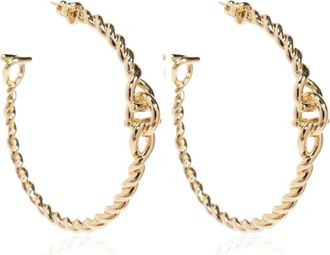 Ferragamo Femme, Accessoires, Jaune, Taille: ONE Size Ear Torc Big Hoop Earrings