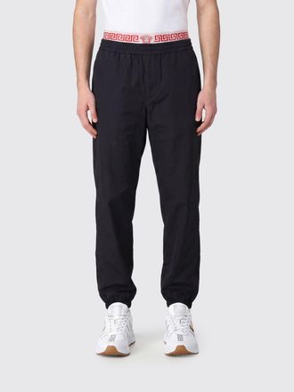 Versace Pantalon de jogging en tissu technique avec taille &eacute;lastiqu&eacute;e &agrave; logo Greca